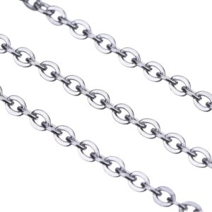 33 Feet Stainless Steel DIY Link Chain Necklaces with 20 Lobster Clasps and 30 Jump Rings for Jewelry Making (2.5 mm)