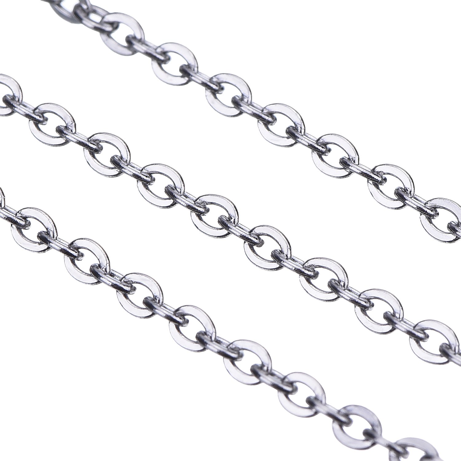 33 Feet Stainless Steel DIY Link Chain Necklaces with 20 Lobster Clasps and 30 Jump Rings for Jewelry Making (2.5 mm)