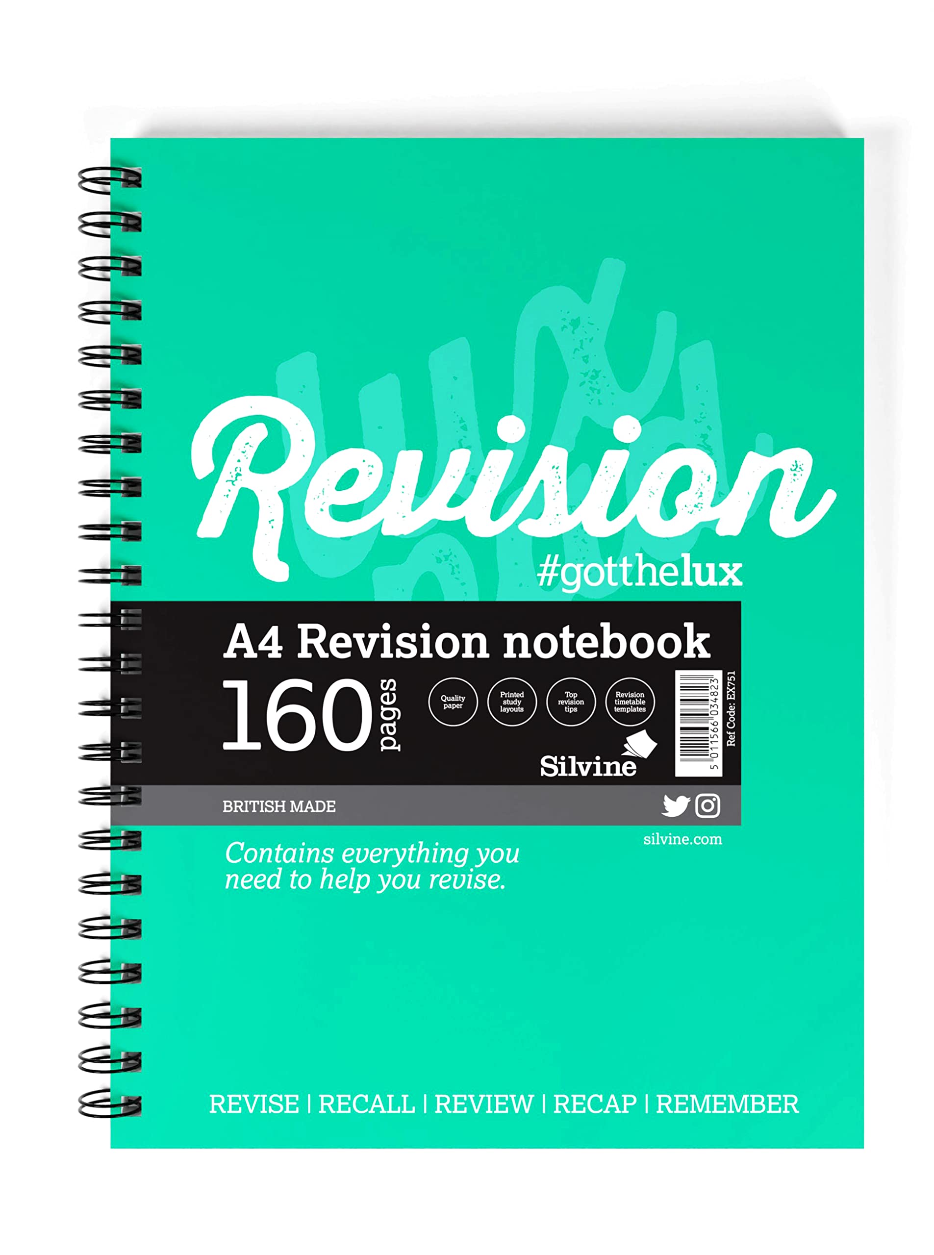 Silvine A4 Luxpad Revision Notebook Wirebound