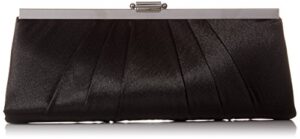 jessica mcclintock blaire satin frame evening clutch, black