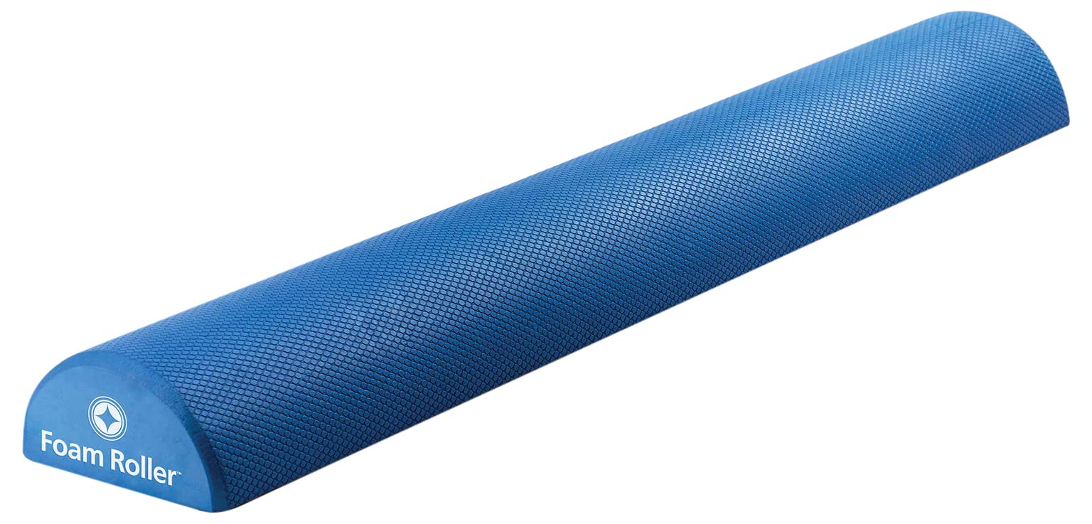 STOTT PILATES Soft Density Deluxe Half Foam Roller, Blue, 36"/92cm