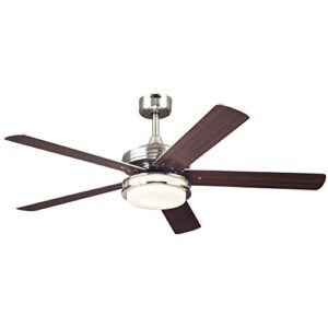 westinghouse 7209100 castle 52-inch brushed nickel indoor ceiling fan, led light kit with opal frosted glass, no size