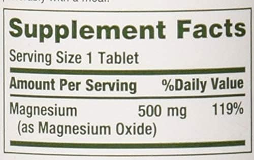 Nature's Bounty Magnesium Oxide 500mg, 100 Tablets