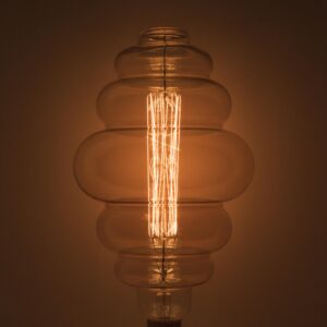 Bulbrite Nostalgic Collection Grand Nostalgics, 60 Watt, Incandescent, Dimmable, Beehive, E26 Standard Base, 2200K (Amber Light) Oversized Light Bulb, Antique, (Pack of 1), Warm White, (137601)