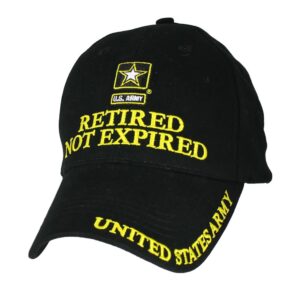 eagle crest u.s. army retired not expired baseball cap. black