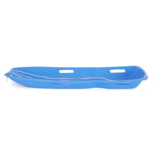 Slippery Racer Downhill Xtreme Flexible Adults and Kids Plastic Toboggan Snow Sled for Up to 2 Riders with Pull Rope, (2 Pack) (Blue/Blue)