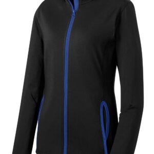 SPORT-TEK Ladies Sport-Wick Stretch Contrast Full-Zip Jacket. LST853