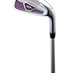 Aspire XD1 Ladies Womens Complete Right Handed Golf Clubs Set Includes Titanium Driver, S.S. Fairway, S.S. Hybrid, S.S. 6-PW Irons, Putter, Stand Bag, 3 H/C's Purple (Right Hand Petite -1")