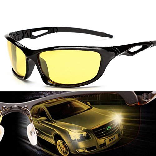 Long Keeper Night Vsion Sunglasses for Cycling Running Fishing Driving Men and Women Yellow Lens(Black, Yellow)