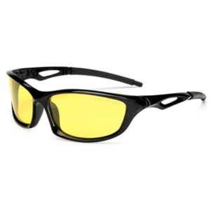 long keeper night vsion sunglasses for cycling running fishing driving men and women yellow lens(black, yellow)