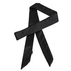 lujuny long thin chiffon silk-like scarf - skinny neck tie waist belt for women girls, 78.0 inch (black)