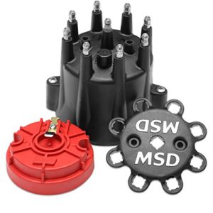 msd 84336 black chevy v8 hei distributor cap and rotor