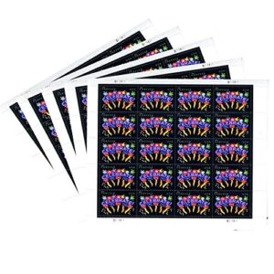 neon celebrate! usps forever stamps - 5 sheets of 20 - 2015 release