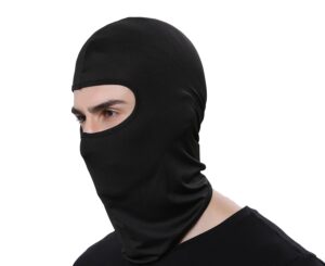 women men thermal swat ski winter balaclava hood stopper face mask for skullies beanies outdoor sports windproof hat (black)