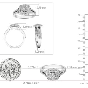 Dazzlingrock Collection 0.60 Carat (ctw) 10K Round Diamond Ladies Split Shank Bridal Engagement Ring, White Gold, Size 6