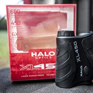 Halo XL450 Range Finder, 450 Yard laser range finder for rifle and bow hunting , black