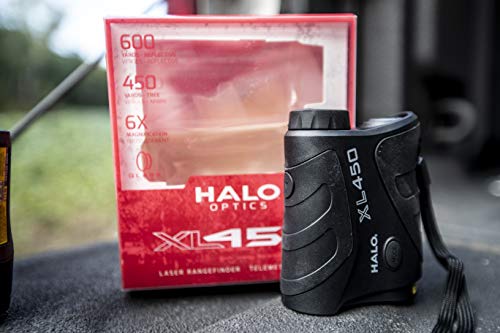 Halo XL450 Range Finder, 450 Yard laser range finder for rifle and bow hunting , black