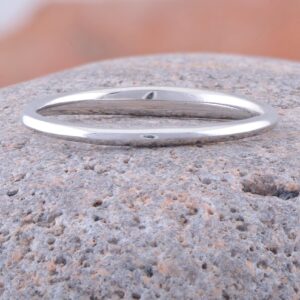 SILVERCLOSEOUT Rhodium Plated Sterling Silver Thin Stackable Womens Love Ring Thin Stacking Rings- Size 11