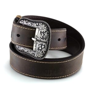 Ariat Women's Basic Stitch Edged Belt, Brown, Medium