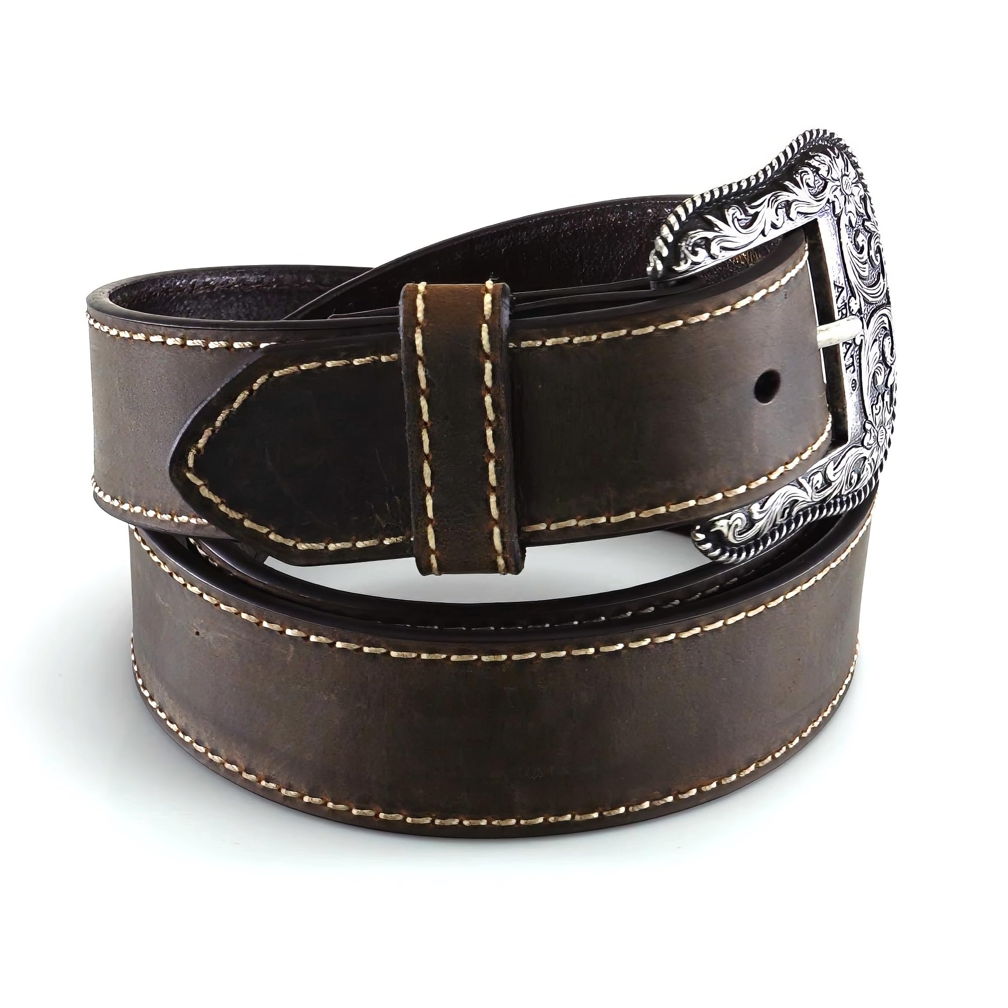 Ariat Women's Basic Stitch Edged Belt, Brown, Medium