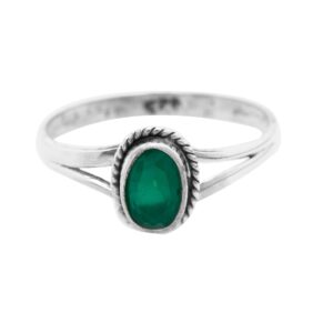 koral jewelry created emerald vintage look ring 925 sterling silver us size 5 6 7 8 9 (8)