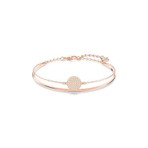 swarovski sublima bangle bracelet, rose gold tone finish, clear crystals