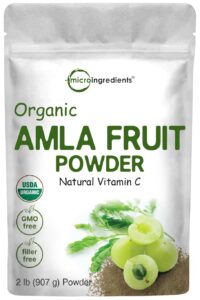 organic amla powder (amalaki) | 32oz, india origin gooseberry powder | rich in vitamin c, antioxidants, supports immune, digestive & skin health, non-gmo, vegan & keto friendly