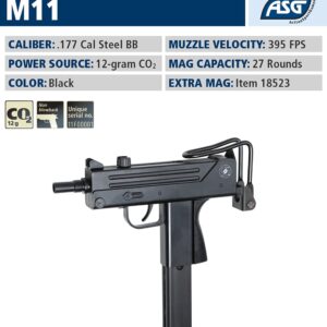 ASG Ingram/Cobray M11 .177 Caliber Steel BB Gun Non-Blowback Air Pistol