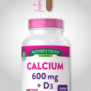 Nature's Truth Calcium 600mg with Vitamin D3 | 250 Tablets | Calcium Carbonate Supplement | Vegetarian, Non-GMO & Gluten Free