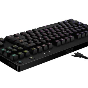 Logitech G Pro Mechanical Gaming Keyboard, 16.8 Million Colors RGB Backlit Keys, Ultra Portable Design, Detachable Micro USB Cable