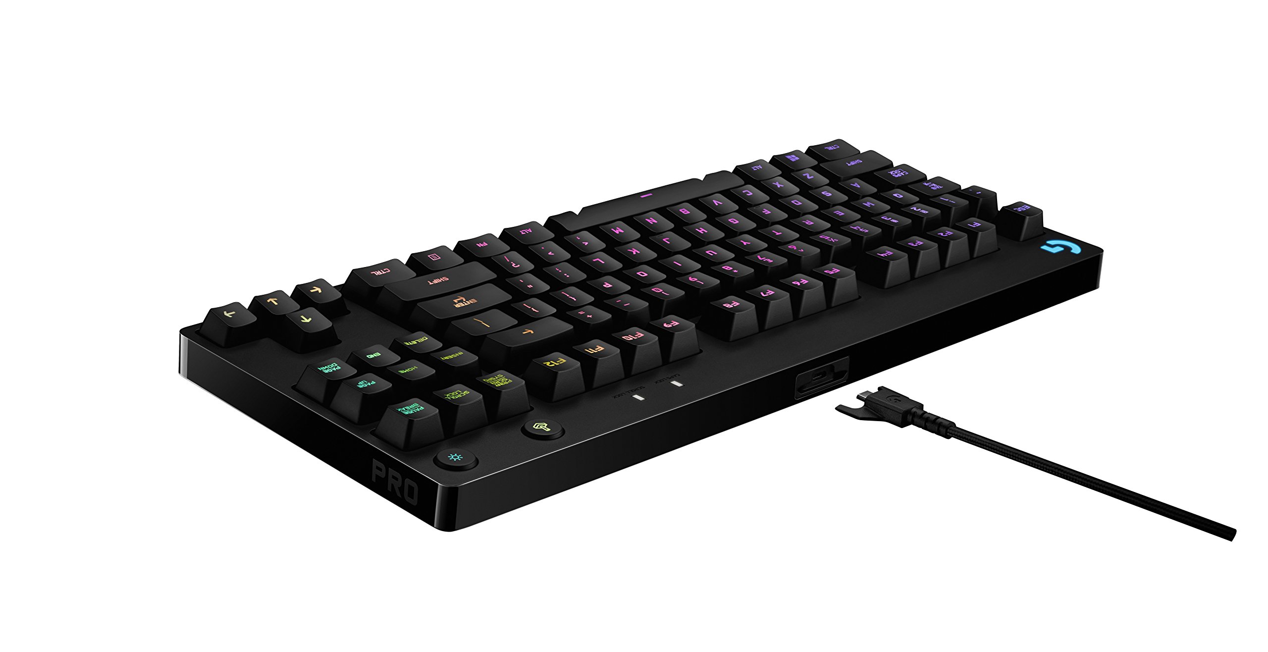 Logitech G Pro Mechanical Gaming Keyboard, 16.8 Million Colors RGB Backlit Keys, Ultra Portable Design, Detachable Micro USB Cable