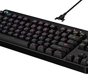 Logitech G Pro Mechanical Gaming Keyboard, 16.8 Million Colors RGB Backlit Keys, Ultra Portable Design, Detachable Micro USB Cable