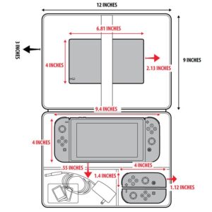 USA Gear Carrying Case Compatible with Nintendo Switch, Gamecube Controller, Adapter, Pro-Controller, and More Gaming Accessories - Customizable Interior, Shoulder Strap, and Padded Interior - Black