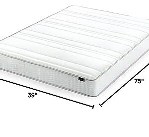 ZINUS 10 Inch Foam and Spring Mattress, Twin, CertiPUR-US Certified Foams, Mattress in A Box, White