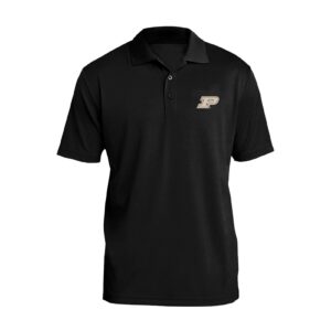 ugp campus apparel ap07 - purdue boilermakers primary logo left chest mens polo - x-large - black