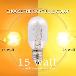 Parts Express Himalayan Salt Lamp Bulbs Original Salt Lamp, 6Pack E12 Candelabra Base Replacement Light Bulbs, 15 Watt Incandescent Bulbs for Plug-in Night Light (6, E12 15W T20)