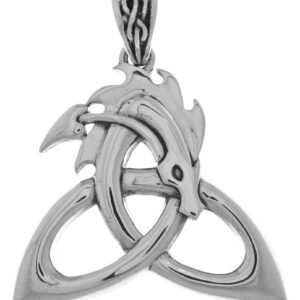 Jewelry Trends Celtic Dragon Trinity Knot Sterling Silver Pendant