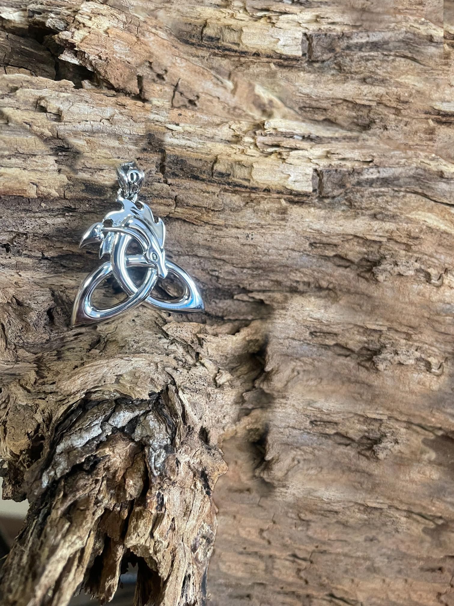 Jewelry Trends Celtic Dragon Trinity Knot Sterling Silver Pendant