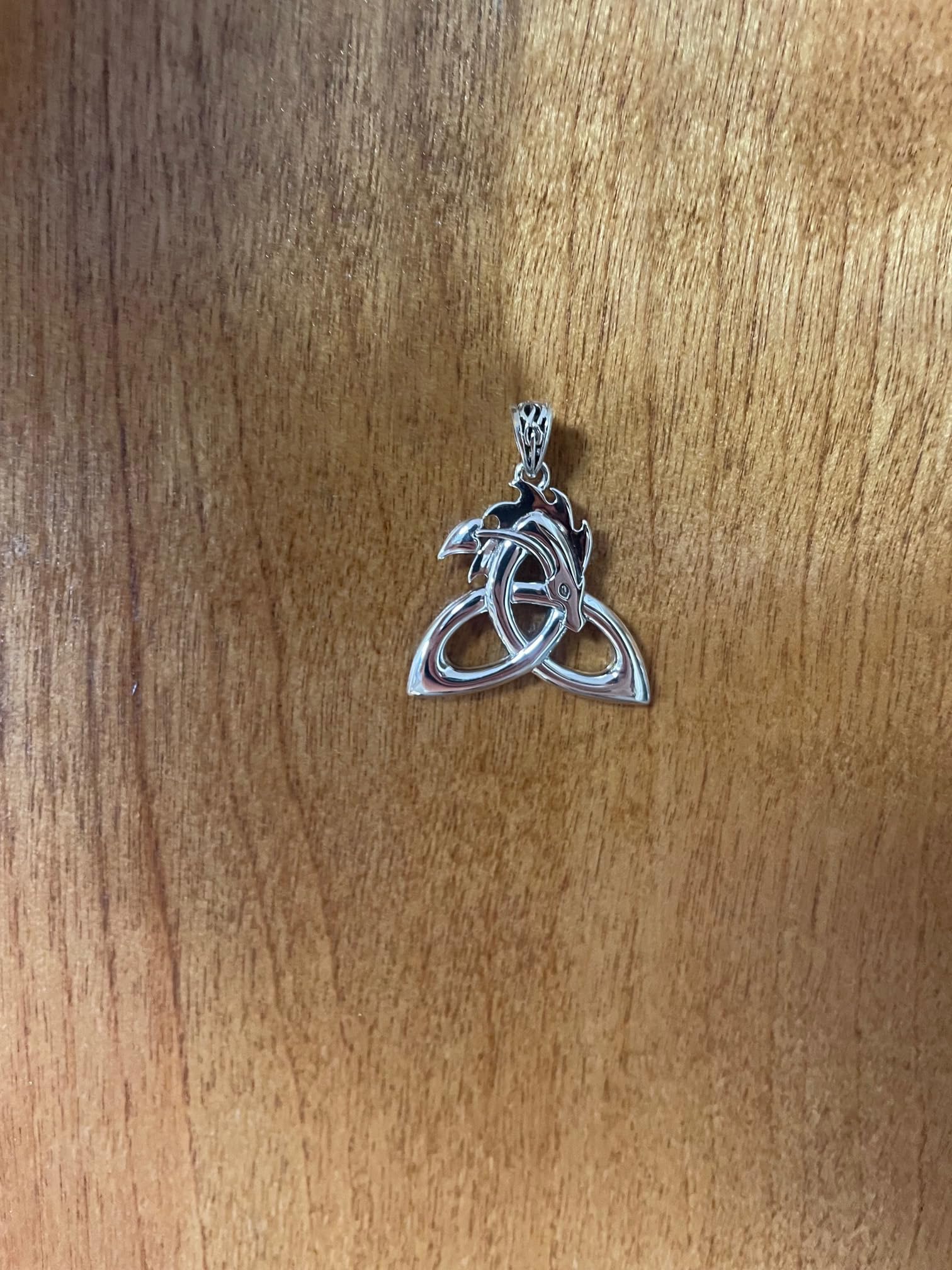 Jewelry Trends Celtic Dragon Trinity Knot Sterling Silver Pendant