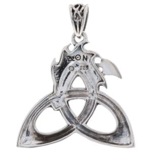 Jewelry Trends Celtic Dragon Trinity Knot Sterling Silver Pendant