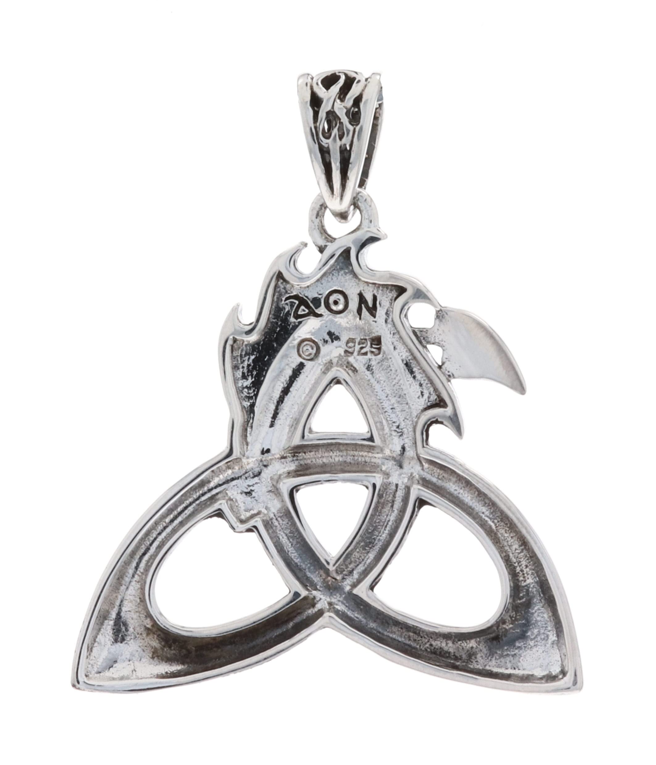 Jewelry Trends Celtic Dragon Trinity Knot Sterling Silver Pendant