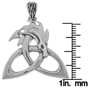 Jewelry Trends Celtic Dragon Trinity Knot Sterling Silver Pendant