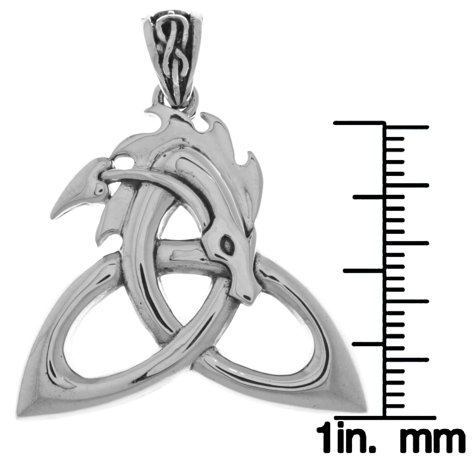 Jewelry Trends Celtic Dragon Trinity Knot Sterling Silver Pendant