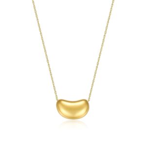 morgan & paige 18k yellow gold plated .925 sterling silver 12mm bean necklace, 18"