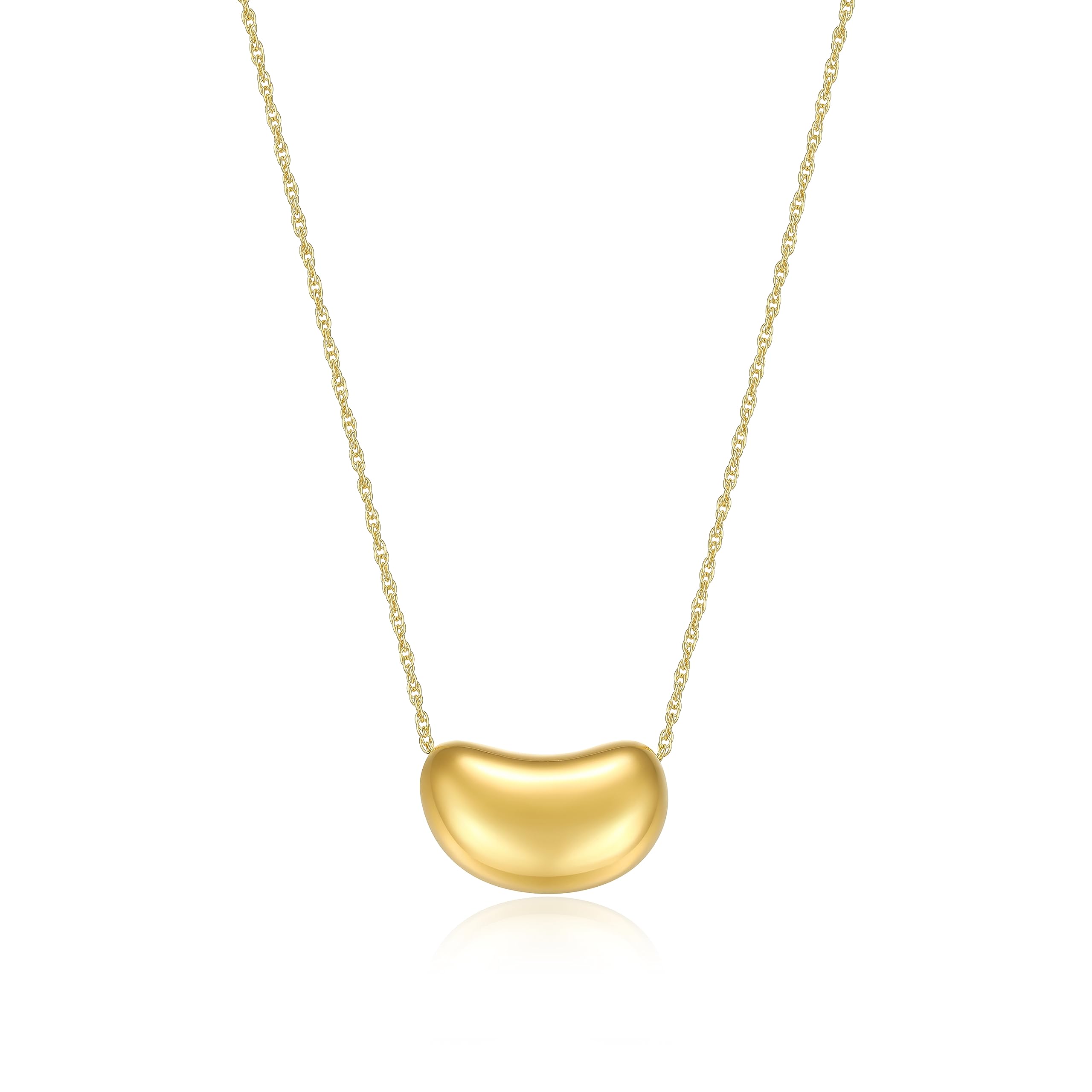 MORGAN & PAIGE 18K Yellow Gold Plated .925 Sterling Silver 12mm Bean Necklace, 18"