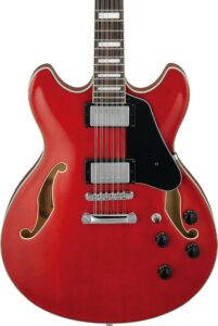 ibanez artcore as7312 semi-hollow 12-string - transparent cherry red