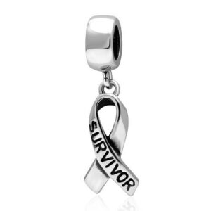 ARTCHARM Survivor Ribbon Dangle Charm - 925 Sterling Silver - fit Women Charms Bracelets