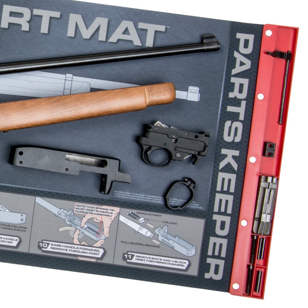 Real Avid 10 22 Smart Mat - 43x16" | Ruger 10 22 Gun Mat w/ Disassembly Instructions | Oil Resistant Shock Absorbing Mat w/ Magnetic Parts Tray | Perfect Addition to Gun Cleaning Supplies For 22 Rifle