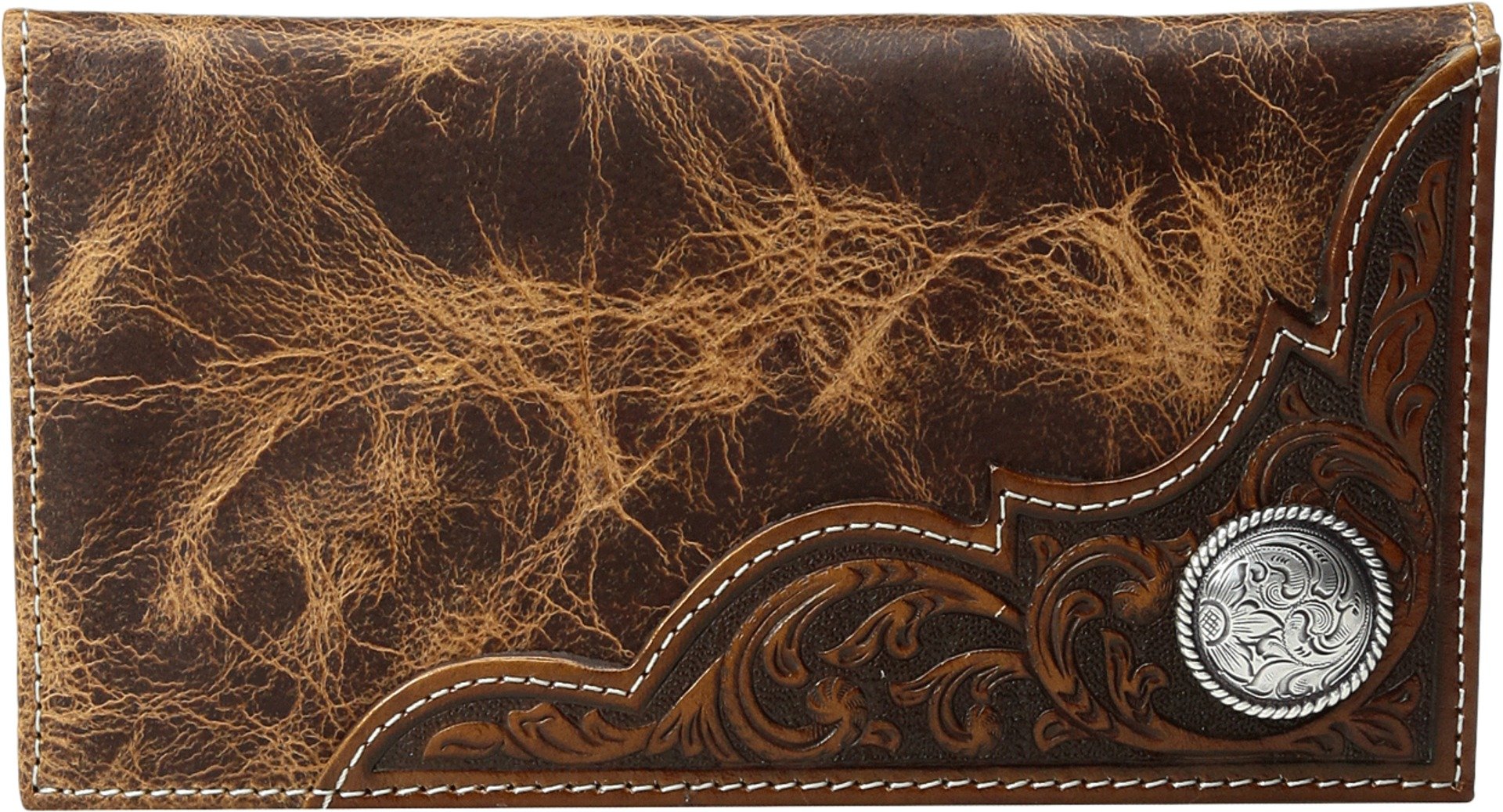 ARIAT Men's Distressed Corner Over Circle Rodeo Wallet