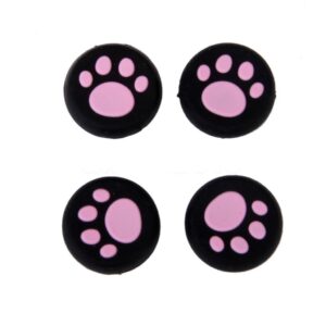 analog silicone thumb stick grips cap joystick thumbsticks caps cover for ps4 ps3 xbox one xbox 360 ps2 game controllers (4 x pink cat dog paw)